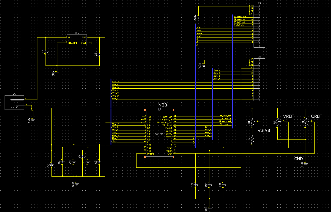 Fig. 1: PCB schematic showing all individual components and placement