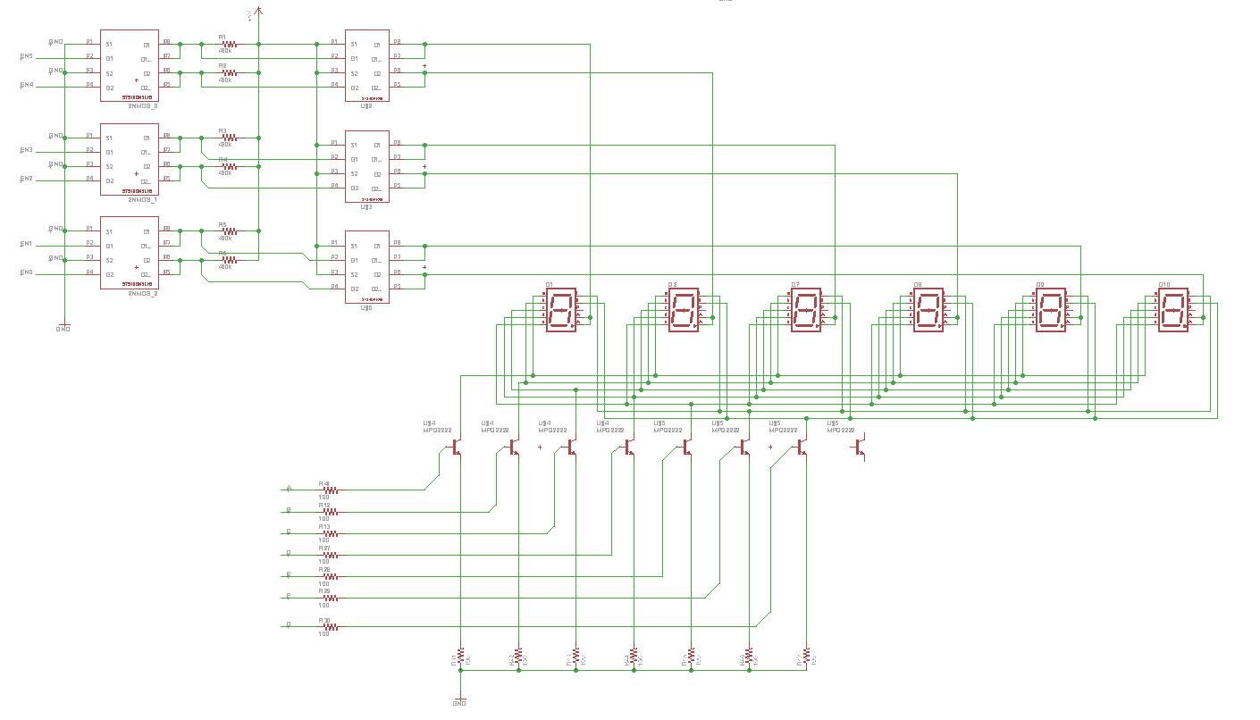 Fig. 6: PCB schematic for the AM/PM indicator circuit
