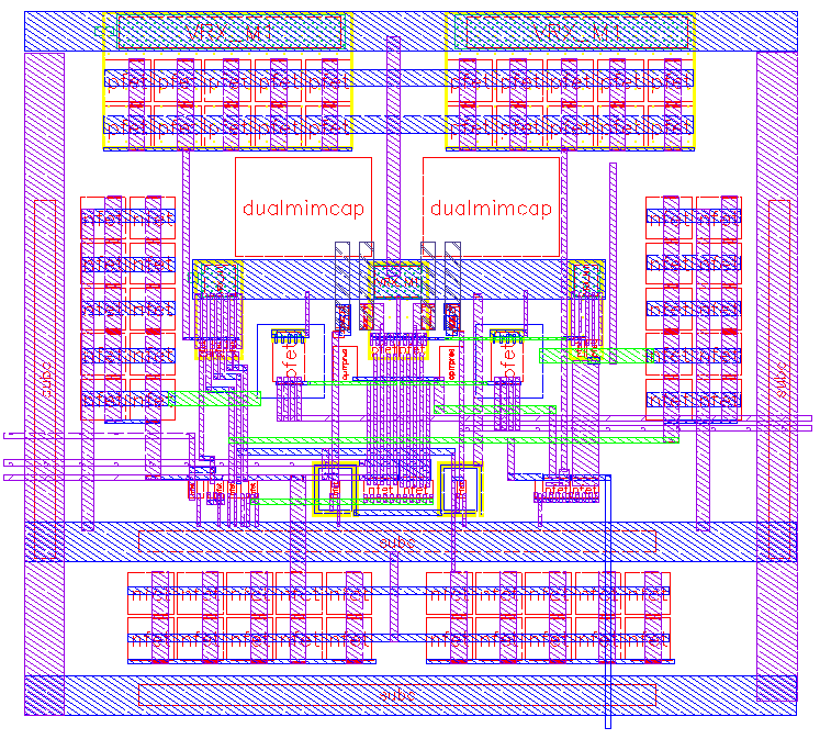 Figure 4 The layout of the OPAMP