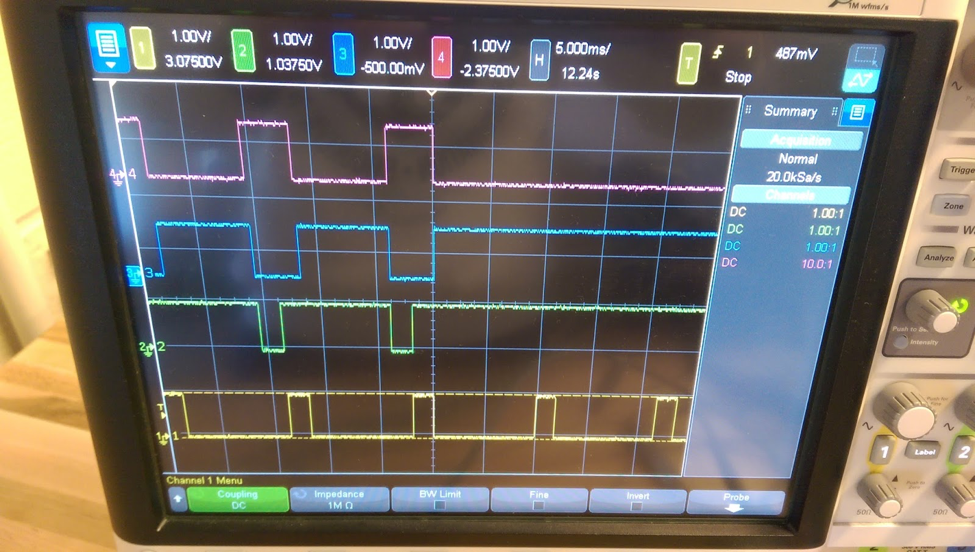 Fig. 7 Waveforms showing minutes incrementing at 5Hz in time setting ...