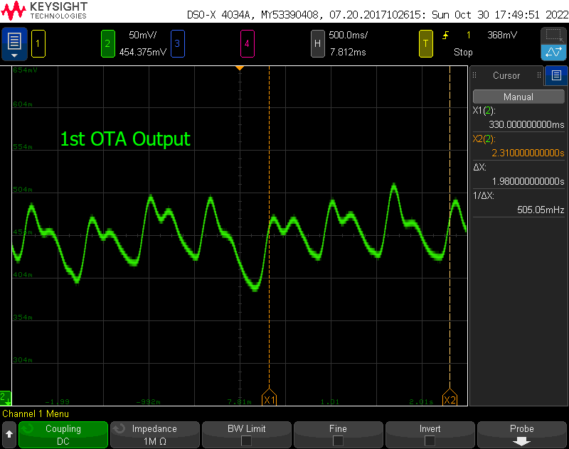 Figure 2. 1st OTA Output