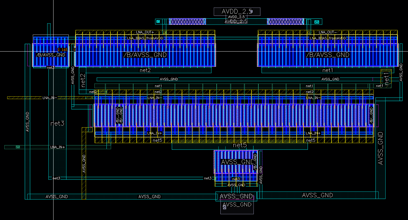 Fig. 2: Low-noise amplifer layout