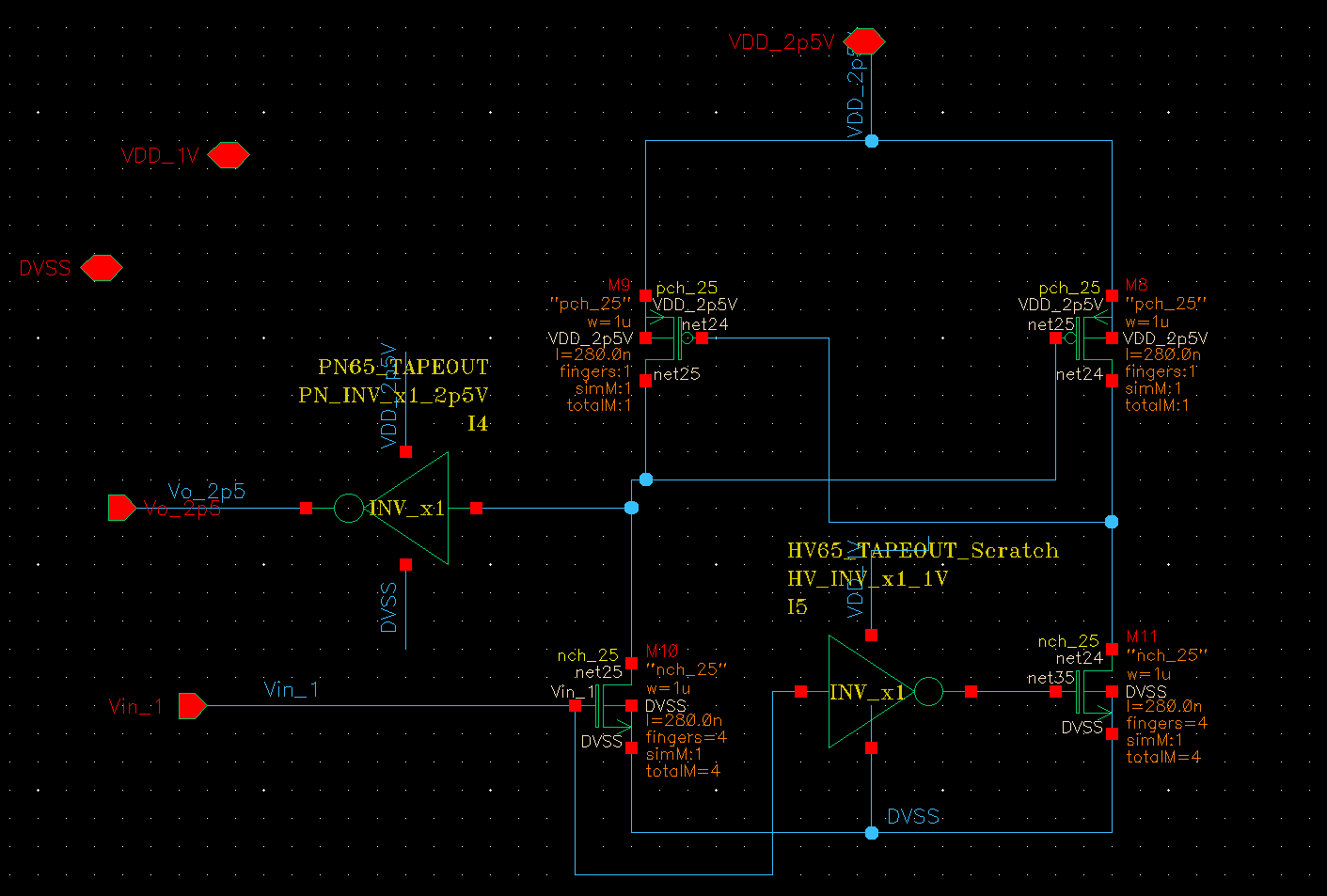 Figure 4. 1-to-2.5V level shifter.