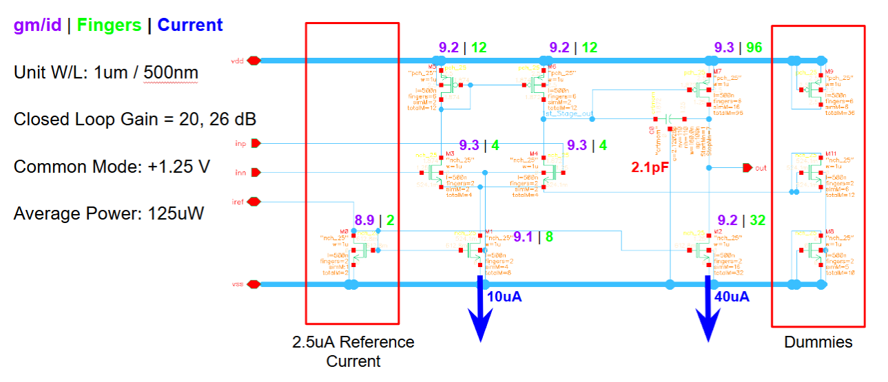 Programmable Gain Amplifier OTA Schematic