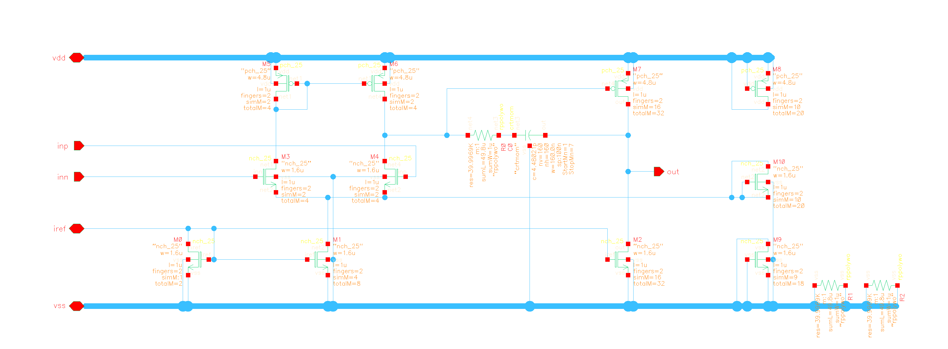 Transimpedance Amplifier OTA Schematic